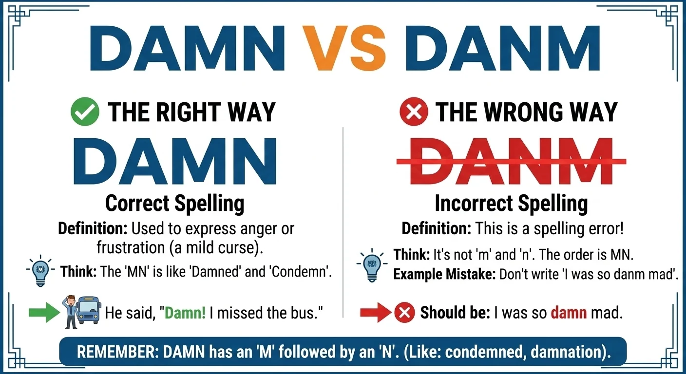 Damn or Danm: The Quick Fix for This Spelling Confusion
